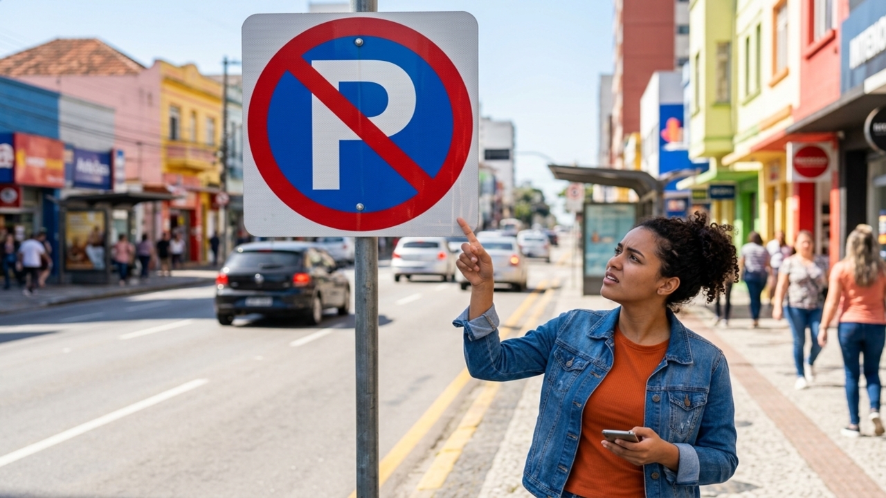 O que significa a placa azul com a letra P cortada por um risco ...